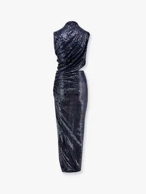 AMAZUIN Leo Stretch Tulle Dress With Sequins