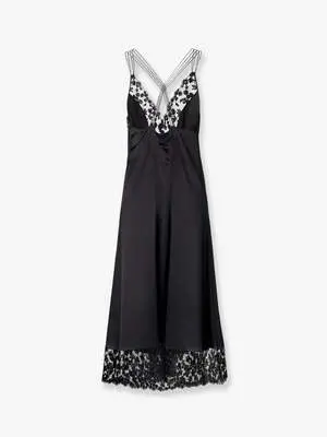 Fendi Silk And Millefiori Lace Midi Dress