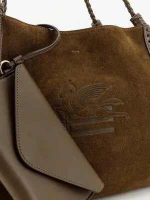 Etro Libra S Arnica Suede Shopping Bag - Brown