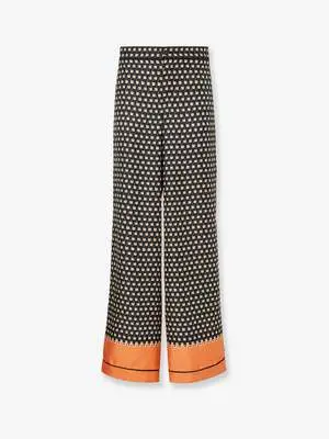 Fendi Printed Silk Pajamas Trousers