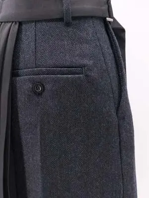 Sacai Wool Skirt With Pleated Insert