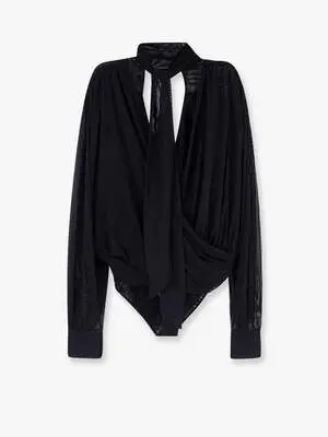AMAZUIN Keila Sheer Stretch Tulle Bodysuit - Black