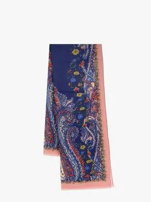 Etro Cashmere Scarf Blue