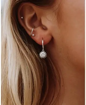 ATOLEA Helios Hoop Earrings - Silver