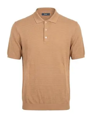 Herno Polo Shirt Camel Size Cotton, Cashmere