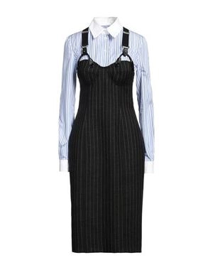 Moschino Midi Dress Charcoal Size Virgin Wool, Cotton, Elastane