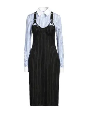 Moschino Midi Dress Charcoal Size Virgin Wool, Cotton, Elastane