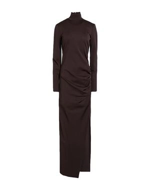 Dolce & Gabbana The Beaton Quilted Jacket Maxi Dress Dark Size Viscose, Polyamide, Elastane - Brown