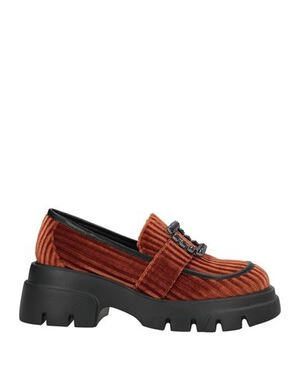 LUCIANO BARACHINI Elite Loafers Size Textile Fibers, Leather - Red