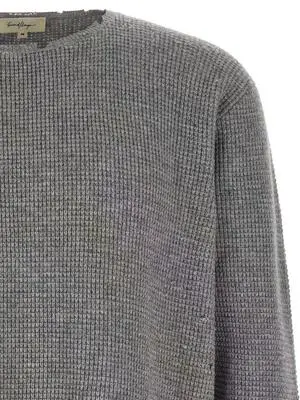 SECOND / LAYER Friends Distressed Honeycomb-knit Sweater