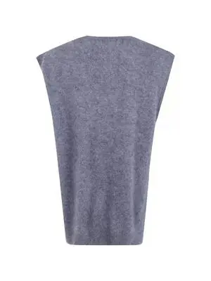 ABSOLUT CASHMERE V-neck Cashmere Sleeveless Sweater - Grey