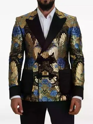 Dolce & Gabbana Brocade Double-breasted Blazer - Black