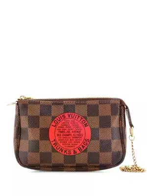 LOUIS VUITTON Pochette Accessoires Limited Edition Damier Mini Clutch Bag - Brown