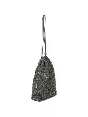 Fabiana Filippi Moonlight Bead-embellished Drawstring Bucket Bag