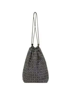 Fabiana Filippi Moonlight Bead-embellished Drawstring Bucket Bag