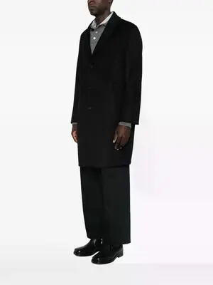 AMARANTO Single-breasted Notched-lapel Coat - Black
