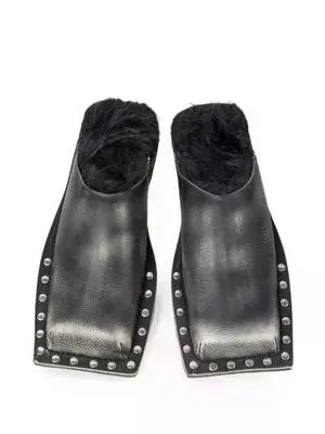 Camper Menosmal Stud-embellished Leather Flat Mules