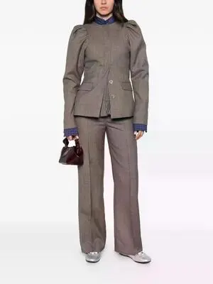 GANNI Wool Melange Puffy-sleeve Jacket
