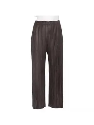 Issey Miyake Pleated Side-slit Trousers - Grey