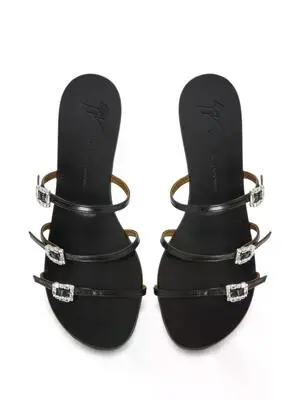 GIUSEPPE ZANOTTI Himari Flat Crystal-embellished Leather Sandals