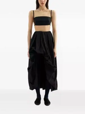 JIL SANDER Silk Faille Top - Black