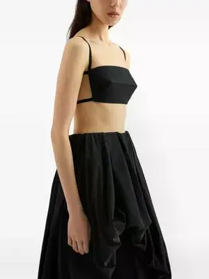 JIL SANDER Silk Faille Top - Black