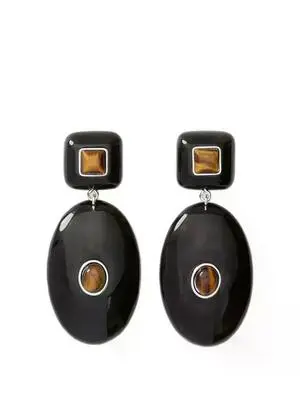 JULIETTA Pantheon Drop Earrings - Black