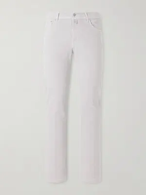 Kiton Straight-leg Cotton-blend Corduroy Trousers - Neutrals