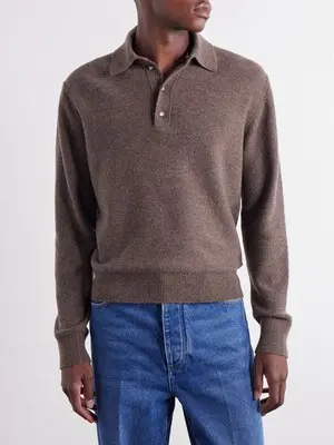 Bottega Veneta Brushed Wool And Cashmere-blend Polo Sweater