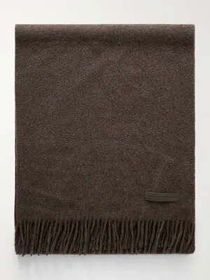 Zegna Oasi Fringed Cashmere Scarf - Brown