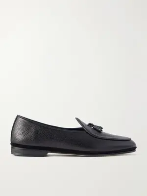 Rubinacci Marfy Tasseled Full-grain Leather Loafers - Black