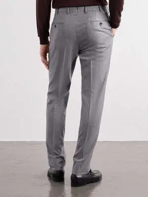 Zegna Tapered Wool And Cashmere-blend Flannel Suit Trousers
