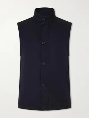Zegna Twill Padded Vest - Blue