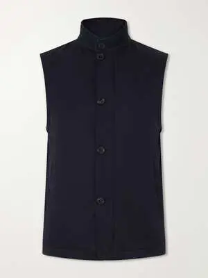 Zegna Twill Padded Vest - Navy