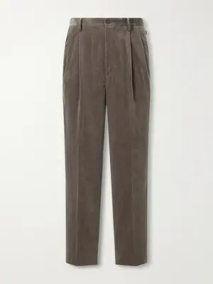 KAPTAIN SUNSHINE Straight-leg Cotton-corduroy Trousers - Brown