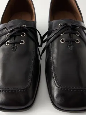 Bottega Veneta Gino Crinkle Leather Lace- Up Loafers