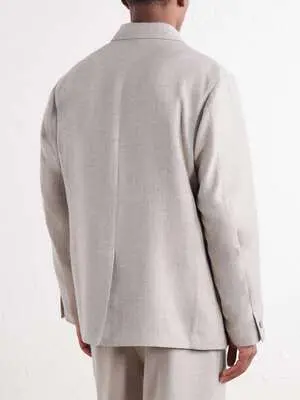Blue Blue Japan Shawl-collar Wool, Cotton And Yak-blend Twill Suit Jacket