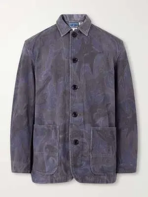Blue Blue Japan Coverall Sumi Nagashi Cotton-sashiko Jacket - Navy