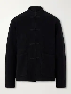 Blue Blue Japan Mandarin-collar Cotton-sashiko Jacket - Black