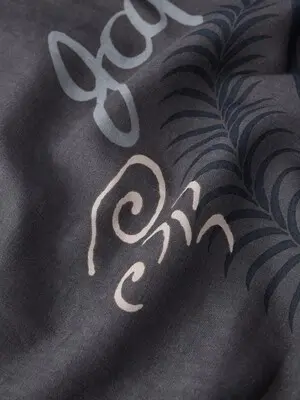 Blue Blue Japan Hana Ni Tora Printed Cotton Bandana - Black