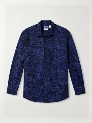Blue Blue Japan Cotton-jacquard Shirt - Blue