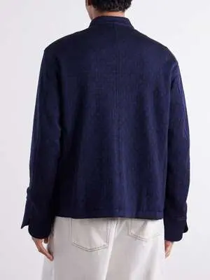 Blue Blue Japan Jacquard-knit Wool-blend Bomber Jacket