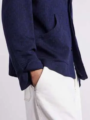 Blue Blue Japan Jacquard-knit Wool-blend Bomber Jacket