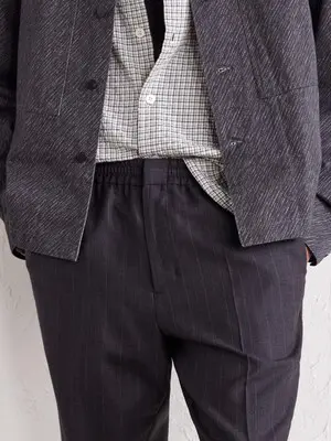 AMI Paris Tapered Pinstriped Wool-blend Trousers