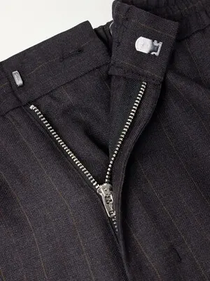 AMI Paris Tapered Pinstriped Wool-blend Trousers