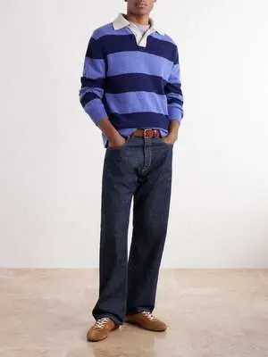 BEGG & CO. Hooped Cashmere Rugby Sweater