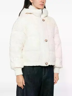 ERMANNO FIRENZE Lace-overlay Puffer Jacket