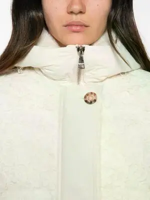 ERMANNO FIRENZE Lace-overlay Puffer Jacket