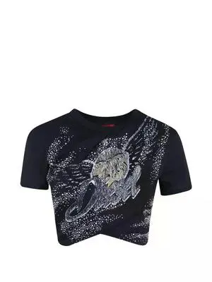 DIESEL® Rucked-up T-shirt In Double-layer Jersey - Black