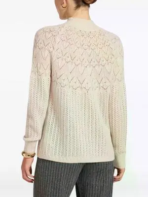ELENA MIRÒ Pointelle-knit Mock-neck Sweater - Neutrals